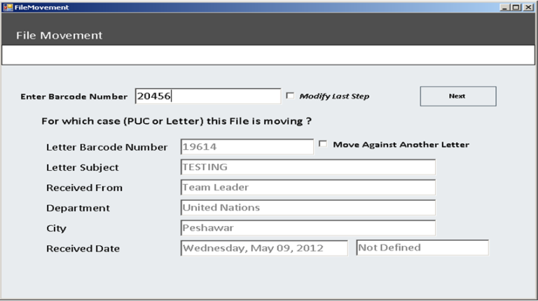 File Tracking System - National Software Developers